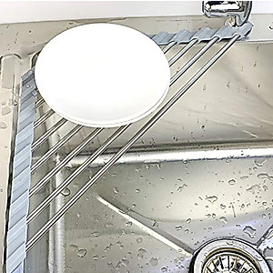 Sink Sponge Holder, Multipurpose Roll up Drying Rack for Sink Corner-Gray