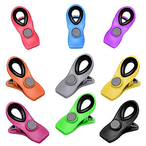 9Pcs Chip Bag Clips Magnetic Refrigerator Clips - Multicolored Food Sealing Clips, Food Clips use for Food and Kitchen Storage, Chip and Snack Bag Clips, Fun Fridge Clips