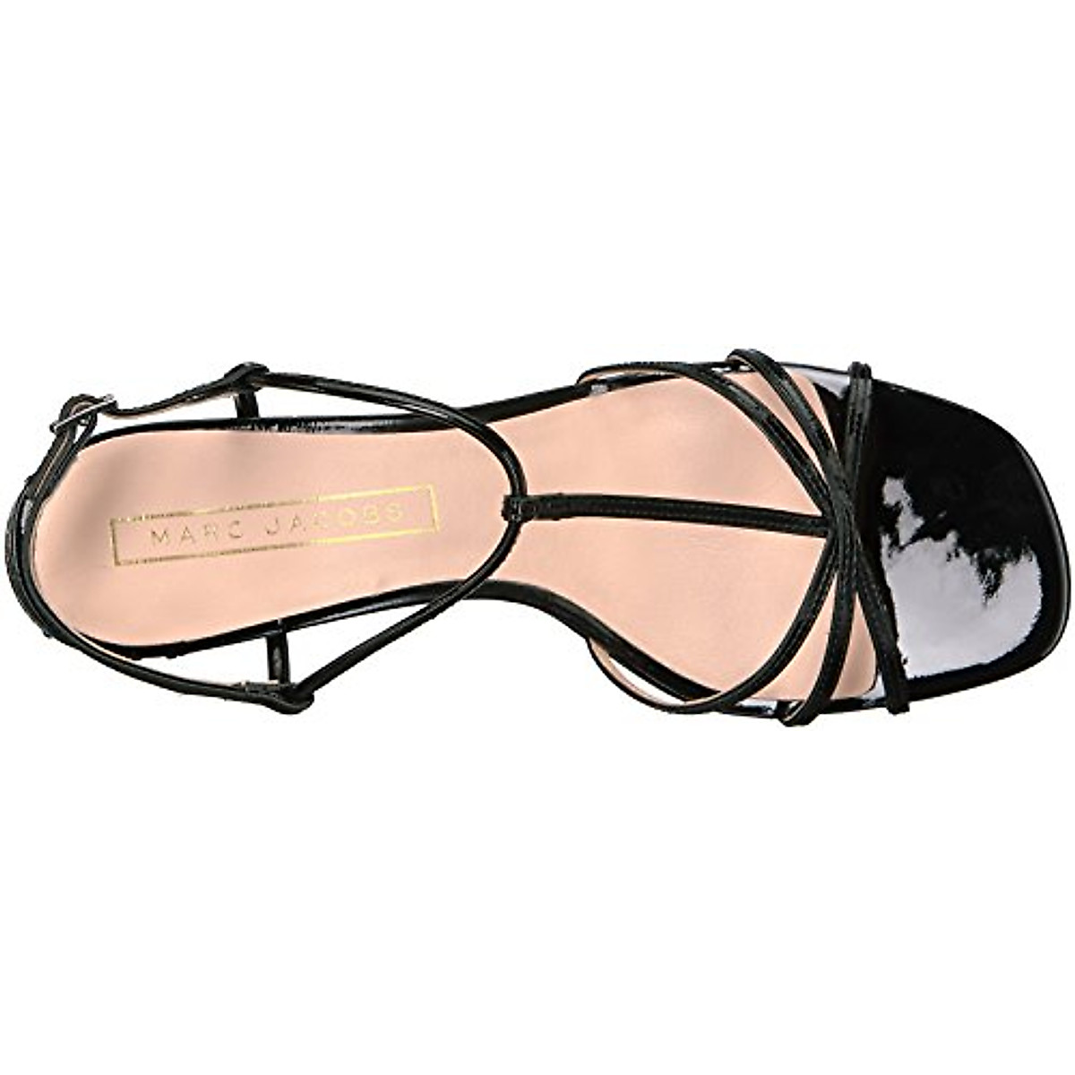 Marc Jacobs Women's Sheena Strap Sandal Heeled, Black, 38.5 M EU (8.5 US)