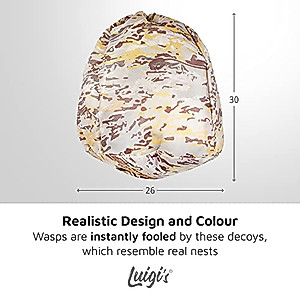 Luigi's Wasp Away - Wasp Nest Decoy - Environmentally Friendly - for Indoor or Outdoor Use in Patio, Pool or Garden (3 Pack)