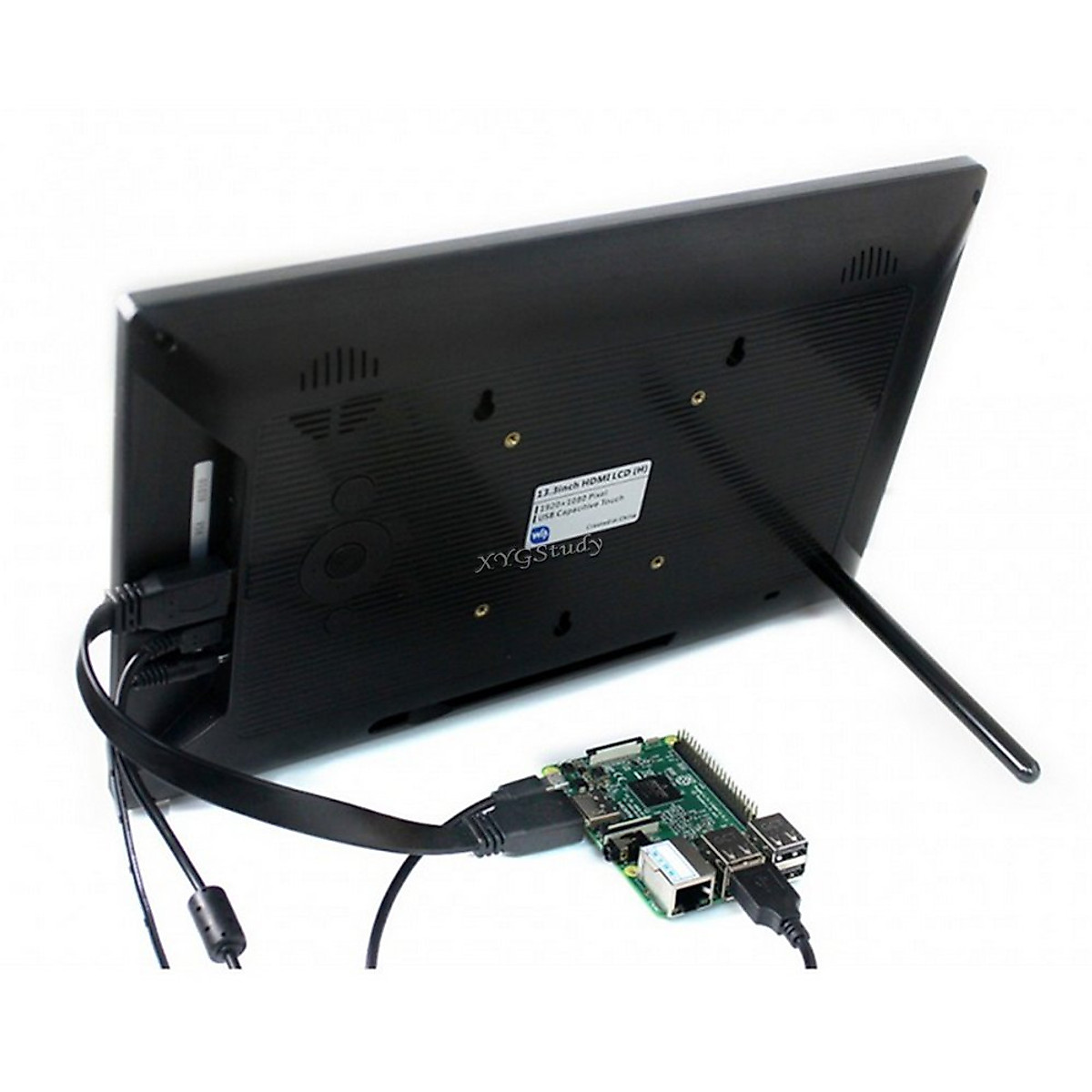 13.3inch HDMI LCD (H) (with case), IPS 1920x1080 Capacitive Touch Screen Display LCD with Panel Protection Cover Case Supports BB Black Raspberry Pi 4 3 2 Raspbian Ubuntu WIN10 IOT Mini PC @XYGStudy