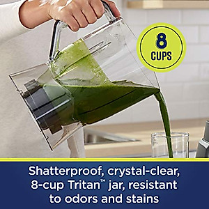 Oster BLSTTS-CB2-000 Pro Blender with Texture Select Settings, 2 Blend-N-Go Cups and Tritan Jar, 64 Ounces, Brushed Nickel