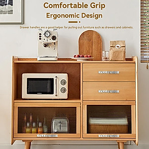 Gold Crystal Handles, Clear Crystal Cabinet Pull Bling Door Knobs Double Hole Cupboard Handles for Wardrobe, Kitchen, Bedroom