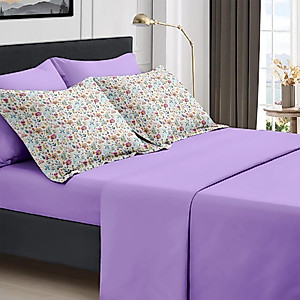 Pinbeam 5 Pcs Comforter Set Twin Size, Vintage Flower Mushroom Bed in a Bag with Flat Sheet and Fitted Sheet for Kids and Adults, Cute Botanical Plant Birds Bedding Set with Pillowcase & Sham