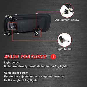Driving Fog Lights Lamps OE Style Replacement for 2004 2005 2006 Ford F150 With H10 12V 42W Halogen Bulbs Replaces # FO2592197 FO2592209 FO2593197 FO2593209 4L3Z15200BB 5L3Z15201A (Smoke Lens)