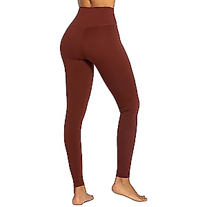 Sunzel Workout Leggings for Women, Squat Proof High Waisted Yoga Pants 4 Way Stretch, Buttery Soft 28" Inseam Wine Red Medium