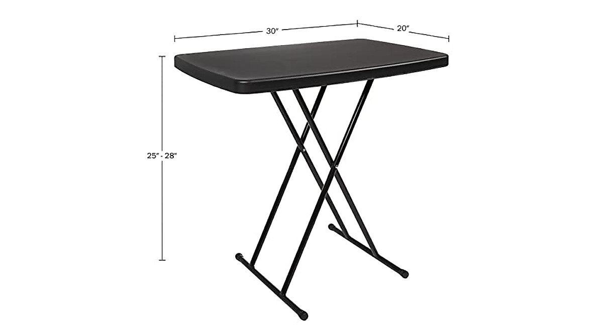 Everyday Home Black Folding Table - Adjustable & Portable