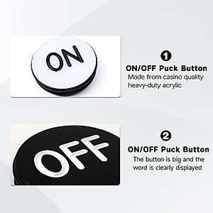 GSE Games & Sports Expert 3" Casino Craps ON/Off Poker Button, Casino Grade Acrylic Craps Button for Casino Poker Nights, Family Parties, Craps Games