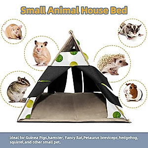 Y-DSIWX Guinea Pig Hideout House Bed, Green Yellow Watercolor Polka Dot Rabbit Cave, Squirrel Chinchilla Hamster Hedgehog Nest Cage