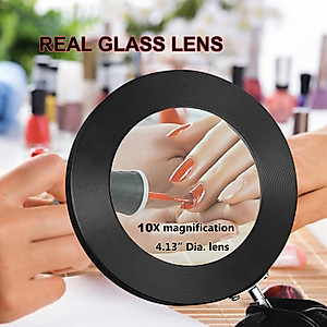 Dotlite Magnifying Glass with Light and Stand,2 in 1 Clamp 10X Magnifying Lamp, Craft Light Lamp Adjustable with 3 Color Modes LED Magnifier with Light for Reading Crafts Repair Close Work