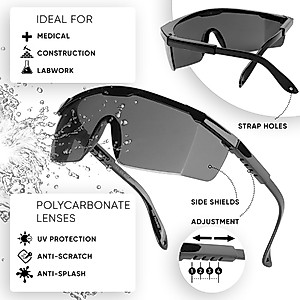 SUNNYPRO Safety Sunglasses Tinted Safety Glasses for Men Wrap Around UV Protective Dark