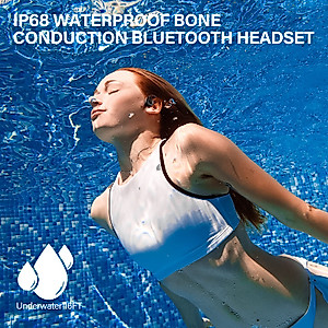 Open Ear Headphones,Wireless Bone Conduction Headset Bluetooth 5.1 with Mic - MP3 Play Built-in 16G Memory,IP68 Waterproof Sweatproof - Music Answer Phone Call for Swimming Skiing Driving Bicycling