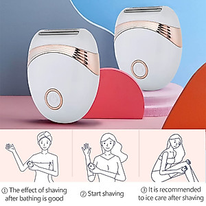 ASOONYUM Electric Shaver for Women, Bikini Trimmer, Womens Electric Razor, Facial Hair Removal, Wet Dry Lady Hair Remover for Legs Body Face Underarms and Pubic, Portable USB Rechargeable White