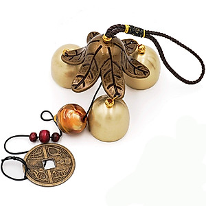 Banfeng 3 Bells Lucky Wind Chimes Feng Shui Wind Bell for Good Luck Home Garden Hanging Decoration Gift