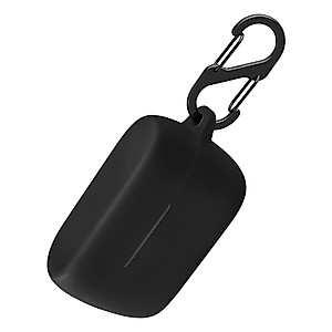 Geiomoo Silicone Carrying Case Compatible with Jabra Elite 3, Portable Scratch Shock Resistant Cover with Carabiner (Black)