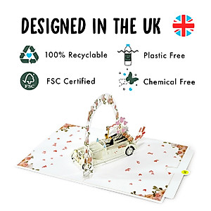 CENTRAL 23 Wedding Cards For Bride And Groom 3D - Just Married - Congratulations Pop Up Cards - Love - Congrats - Best Wishes Gift For Couple - Greeting Card For Weddings