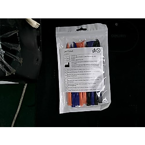 Jeffdad 9 Pieces Plastic Scraper Tool, Multi-Purpose Carbon Fiber Plastic Scraper Non-Scratch Kitchen Scraper Cleaning Pen for Tight Spaces, Kitchen, Crevices, Food, Paint(Black+Orange+Blue)