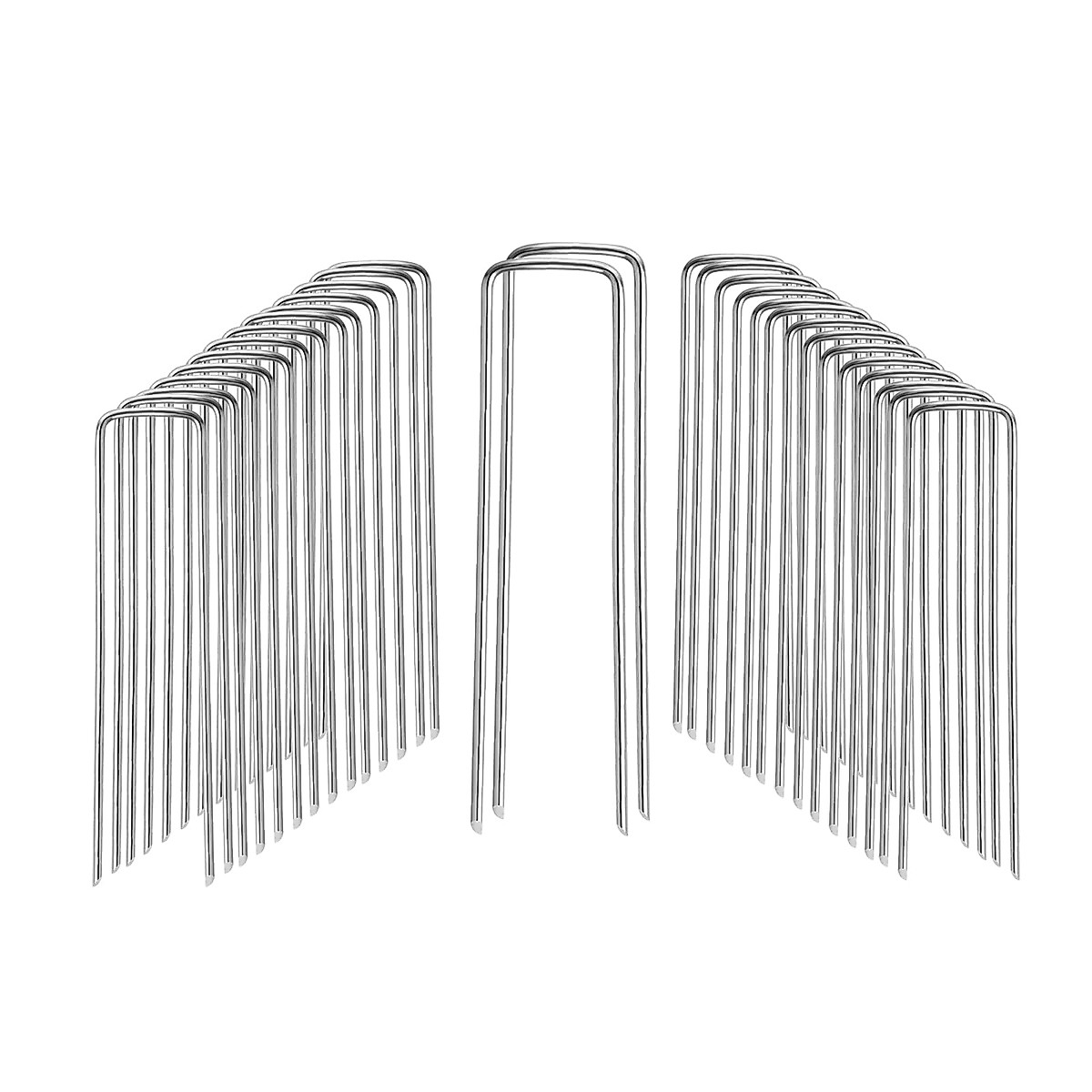 Luijnbn 30 Pack Lawn Staples, Premium Garden Landscape Staples, Galvanized Heavy-Duty Gauge Stakes, U-Shaped Tent Stakes, Anti-Rust Fence Netting Pins Ground Spikes, Sod Pins