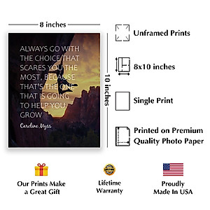 Choice That Scares You Most - Motivational Wall Art, This Rock Climbing W/Mountain Aesthetic Wall Print Is Ideal For Home Decor, Office Decor, Studio Decor, or School Decor, Unframed - 8 x 10