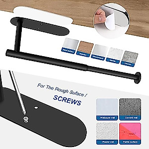 Baisyne Steel Retractable Paper Towel Holder for Kitchen Under Cabinet, Toilet (Black)