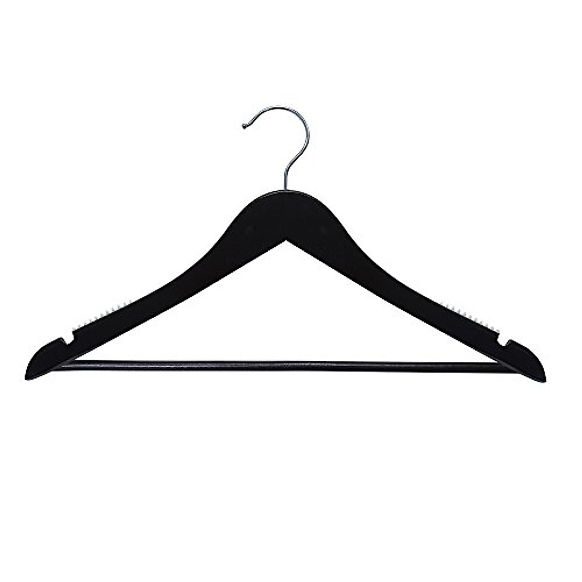 NAHANCO 20417WBHU Wooden Suit Hangers - Line - 17" High Gloss Black - Home Use (Pack of 25)