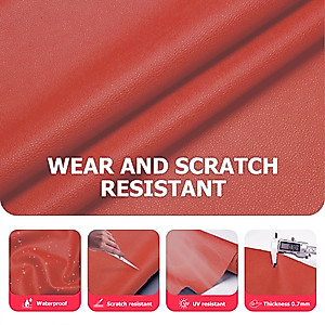 K-Musculo Vinyl Fabric, Marine Faux Leather Upholstery, for Upholstery Crafts, DIY Sewings, Sofa, Handbag, Earrings, Hair Bows Decorations (Orange Red 54 * 12inch) 1FT