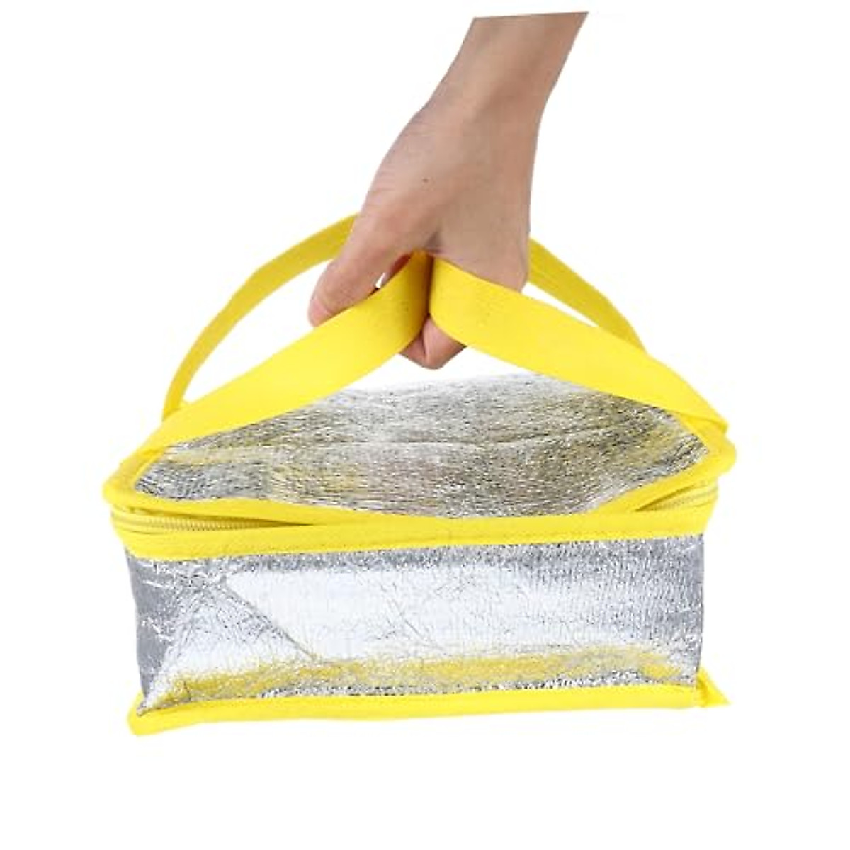 SOLUSTRE 10pcs Pizza Cooler Bag Insulated Bag Reusable Insulated Shipping Bags Cooler Thermal Bag Insulated Cake Carrier Bike Bag Food Tote Plastic Yellow