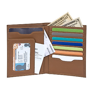 Travelon Safe Id Leather Passport Wallet, Saddle, One Size