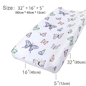 Owlowla Changing Pad Cover Soft Minky Changing Table Cover Lovely Print Waterproof Changing Pad Covers Baby Boy Girl(Butterfly)