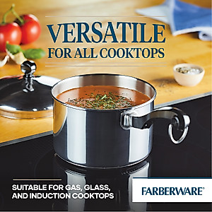 Farberware Classic Stainless Steel 2-Quart Covered Saucepan, Silver