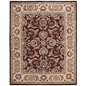 SAFAVIEH Heritage Collection 8' x 10' Brown / Ivory HG451A Handmade Traditional Oriental Premium Wool Area Rug