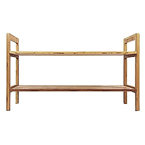 Oceanstar 2 Tier Bamboo Shoe Rack, Brown