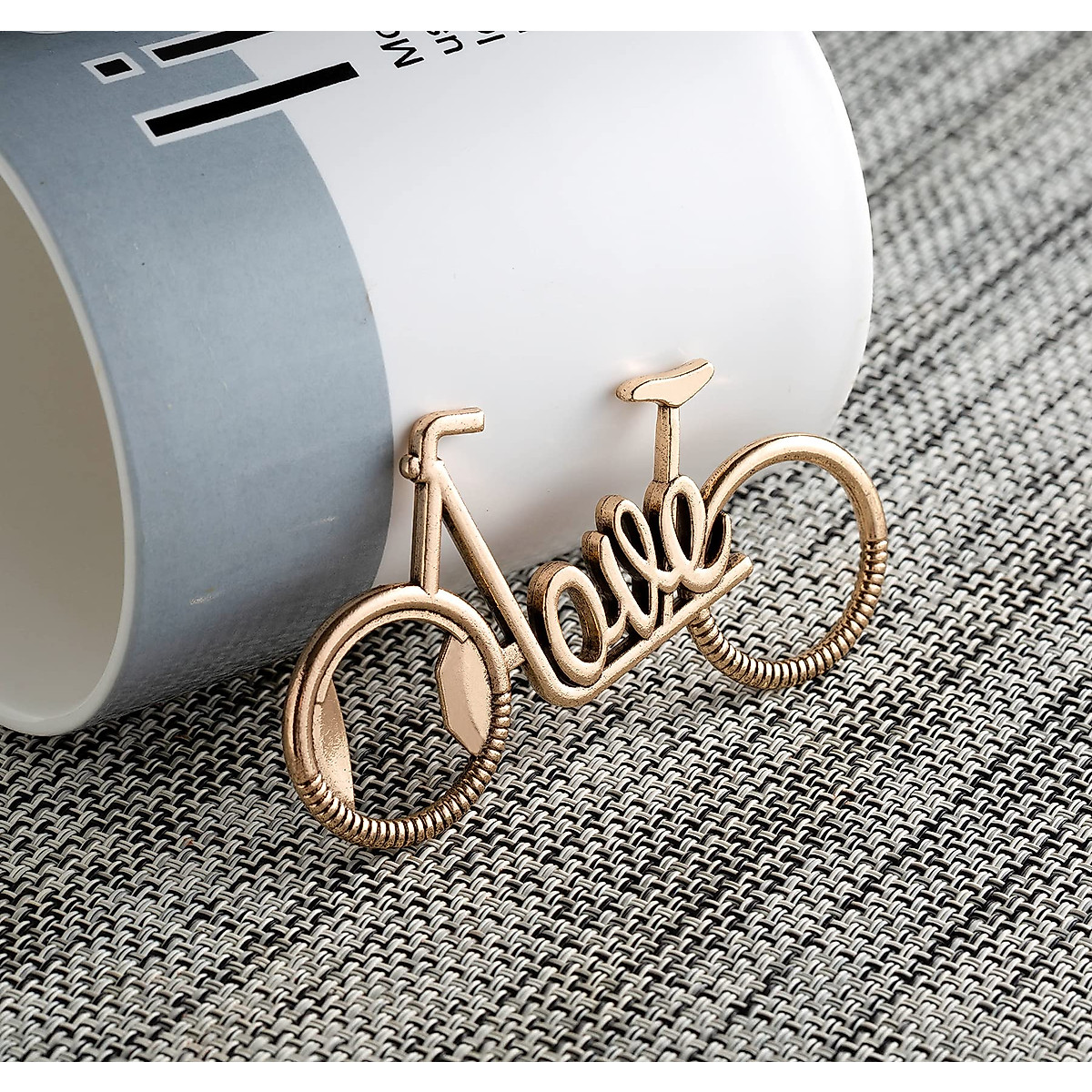 24 PCS Love Design Golden Bicycle Shape Bottle Openers for Wedding Favors Bridal Shower Gifts ，Decorations and Souvenirs for Guests (24, golden love bicycle)