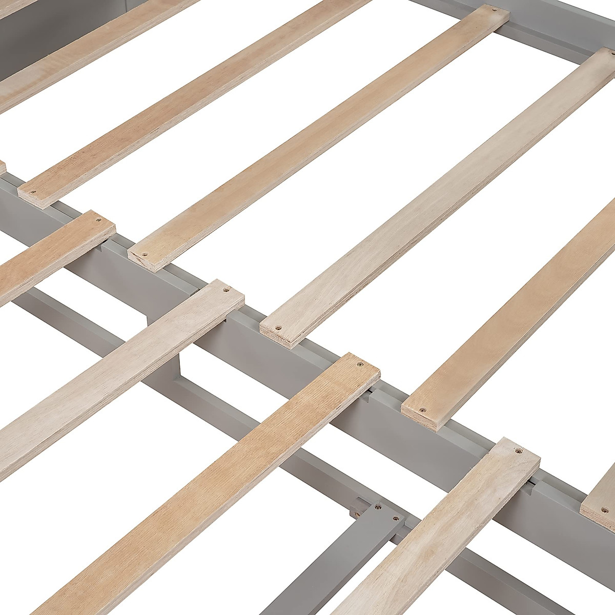 Flieks Wooden Daybed with Trundle Bed and Two Storage Drawers Twin Bed to King Design Sofa Bed, 77.2" L x76.4 W Extendable Bed Daybed for Bedroom Living Room