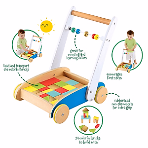 Early Learning Centre Wooden Toddle Truck, Hand Eye Coordination, Physical Development, Instills Confidence, Kids Toys for Ages 18 Month, Amazon Exclusive