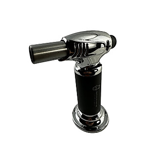 Space King Chrome Finish Wind-Proof Torch Lighter - Adjustable Flame - Child-Lock - Perfect for Camping, Kitchen, Backyard, Travel, Beach, BBQ, Mountain, Outdoors, Travel, Garage, and More. (Silver)