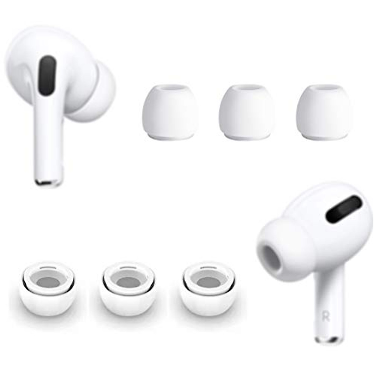 ALXCD 3 Pairs Ear Tips Compatible with AirPods Pro Headphones, Silicon Earbud Tips Eargel Replacement, Perfect Compatible with AirPods Pro [White Small Size]