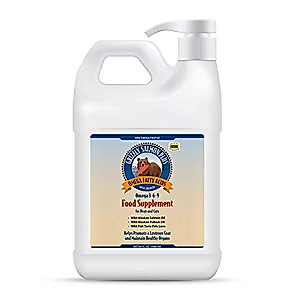 Grizzly Salmon Plus Omega Fatty Acids Food Supplement for Dogs & Cats (Various Sizes) - Wild-Sourced Omega 3-6-9, Wild Alaskan Salmon Oil (64 Fl Oz)