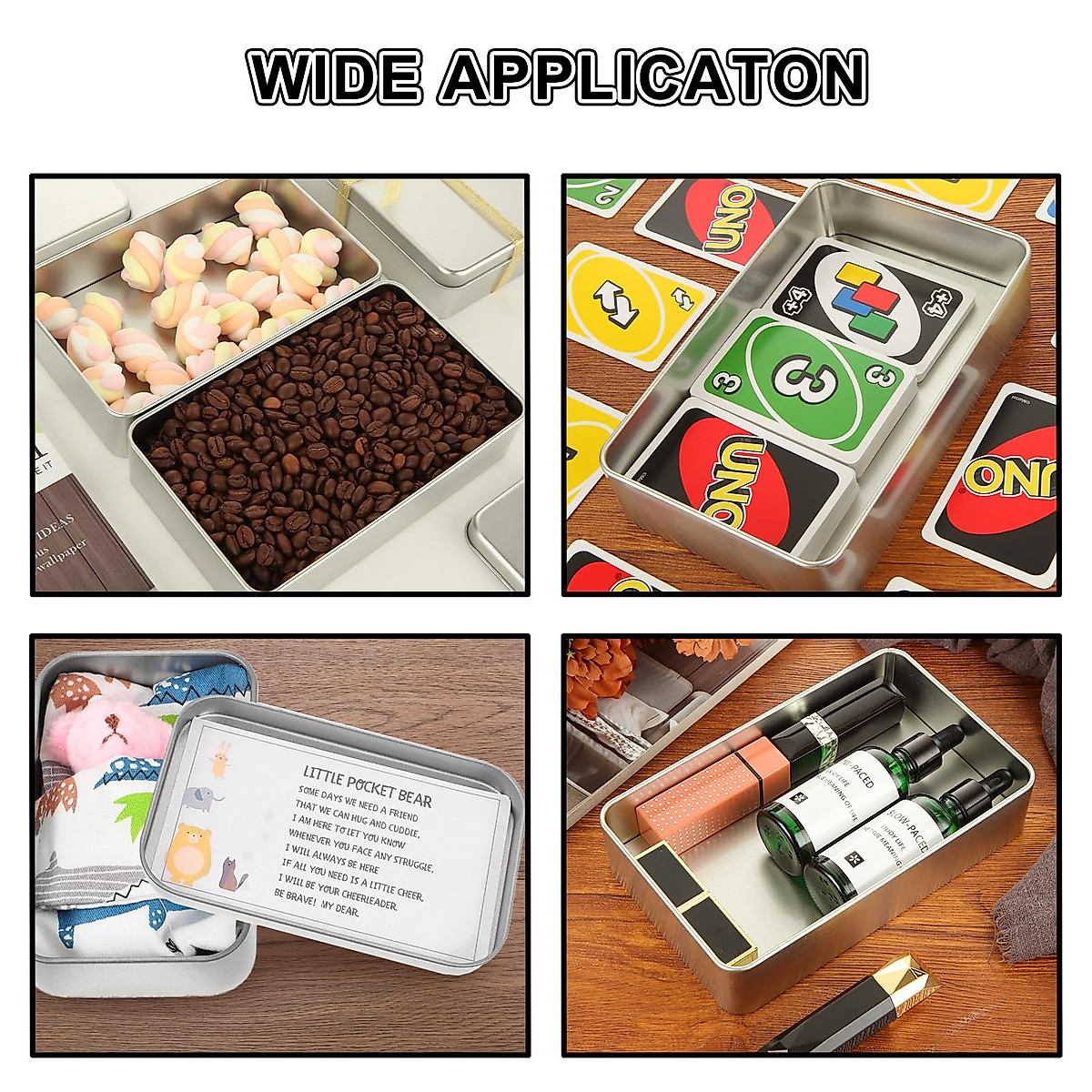 ACXFOND 10 Pack Empty Metal Tins Box with Lid, cookie tins with lids Tins Cans Storage Container for Treats, Gifts, Favors, Candle and Crafts (7.2 x 4.4 x 1.7 Inches)