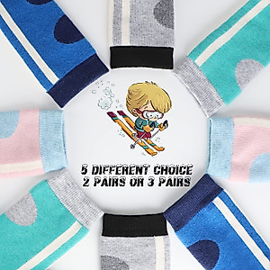 findway Kids Ski Socks, Merino Wool (2/3 Pairs) OTC Snow Socks, Winter Warm Skiing Snowboarding for Toddler Boys and Girls