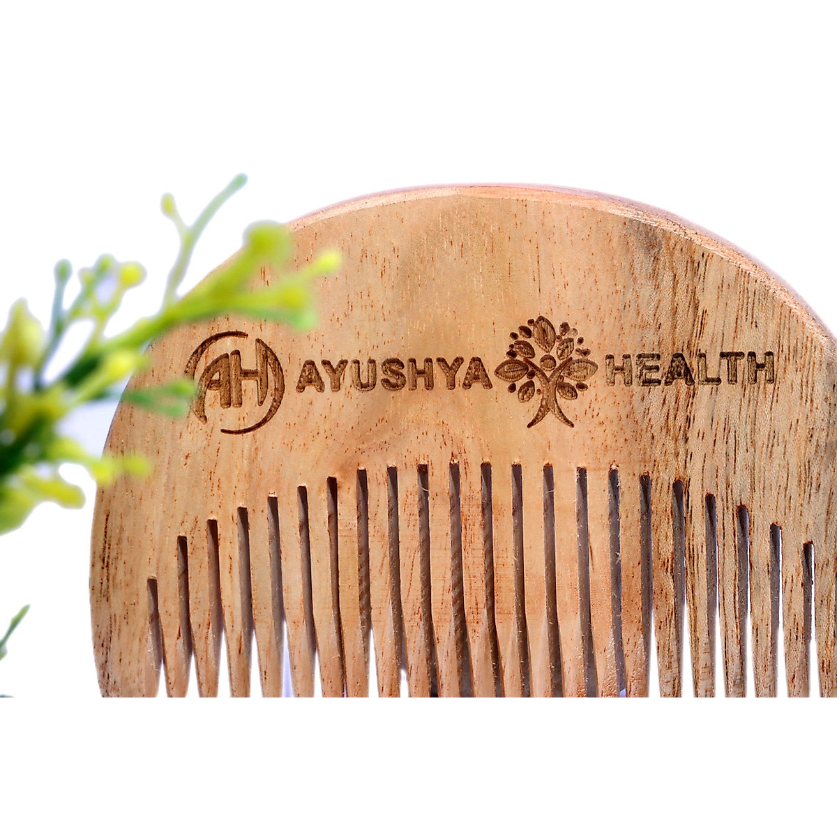 AYUSHYA HEALTH Neem Wood Comb Hair + Beard Detangler for Women and Men | Pocket Comb | traveling Comb & Beard Comb for Beard | Wooden Pocket Size Beard Comb (Pack of 2)