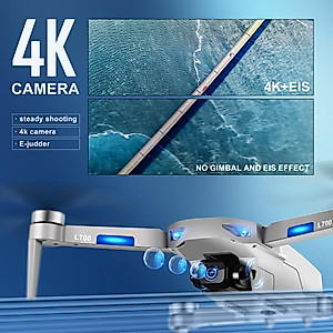 HHD GPS Drones with Camera for Adults 4k, 50 Mins Flight Time, Under 249g, 3800ft FPV Transmission, Brushless Motor, Max Speed 15m/s, Foldable Drone for Adults, Beginner