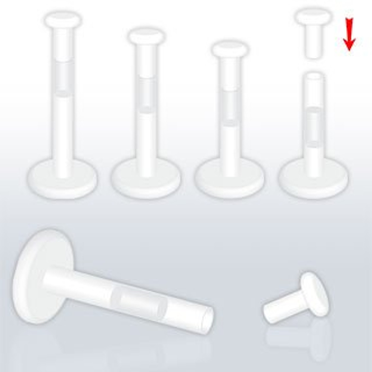 14-16GA Clear Push Top Piercing Retainers 3mm Flat Top Bioflex Retainer for Lips, Ears, and Nose, Sold as a Pair (14GA 5/16")