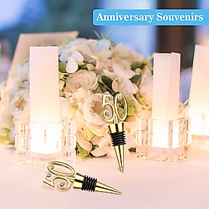 15 Pieces 50th Wine Stopper for 50th Birthday Party Favors Wedding Anniversary Souvenirs Gift Decorations for Guests