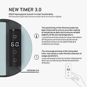 Odass | Towel Warmer | Built-in Timer with Led Indicators | Timer Modes: 1 H to 8 H, ON/Off | Temperature 30 to 60 °C (86 to 140 °F) | Wall Mounted | 10 Curved Bars | Matte Black