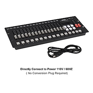 DMX Controller, WorldLite 512CH DMX Console, Premium DMX 512 Stage Lighting Controller Program Directly Without Setting Scene, Easy Light Console for Stage & DJ Lighting (512 Channels)