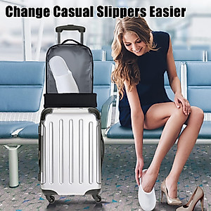 Aosbos 2 Layers Shoe Bags for Travel with Trolley Sleeve Portable Shoe Storage Pouch Shoe Packing Cubes with Structure, Black