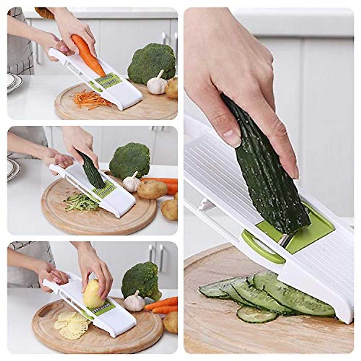 NACOLUS 5 in 1 Mandoline Slicer Vegetable Slicer Mandolin Multi Blade Potato Veggie Slicer Vegetable Cutter Julienne Shredder Potato Slicer