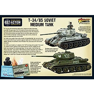 Bolt Action Soviet T34/85 Medium Tank 1:56 WWII Military Wargaming Plastic Model Kit