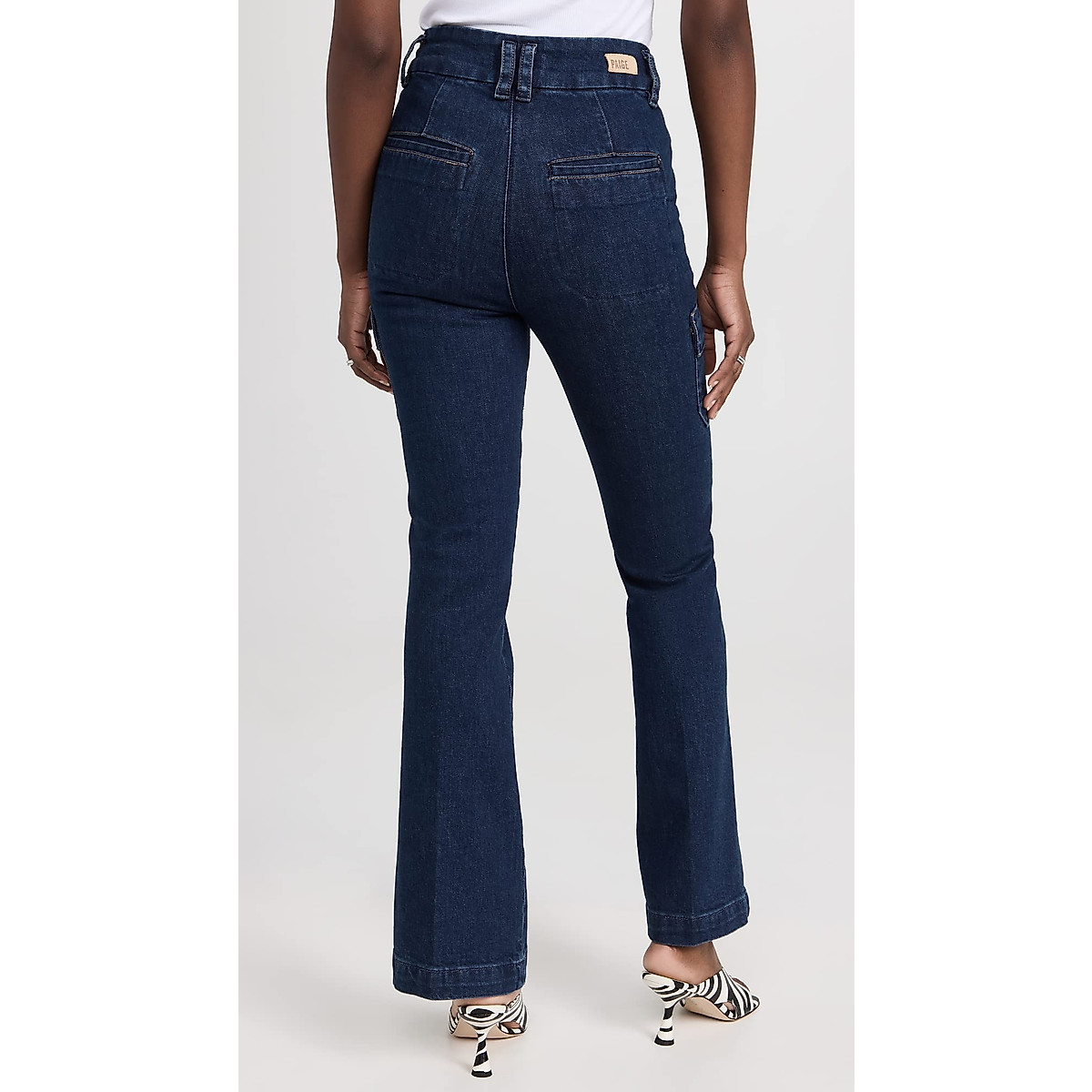 PAIGE Women's Dion 32" Jeans with Cargo Pockets, Gracie Lou, Blue, 26